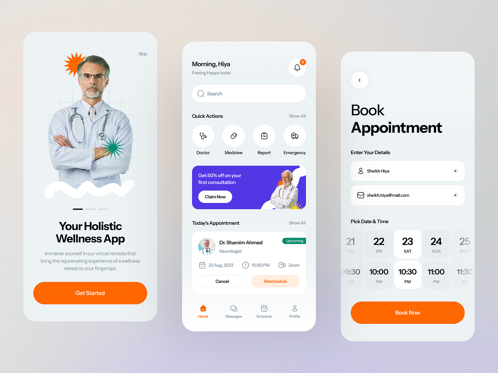 Wellness App UI by Raju Husen on Dribbble