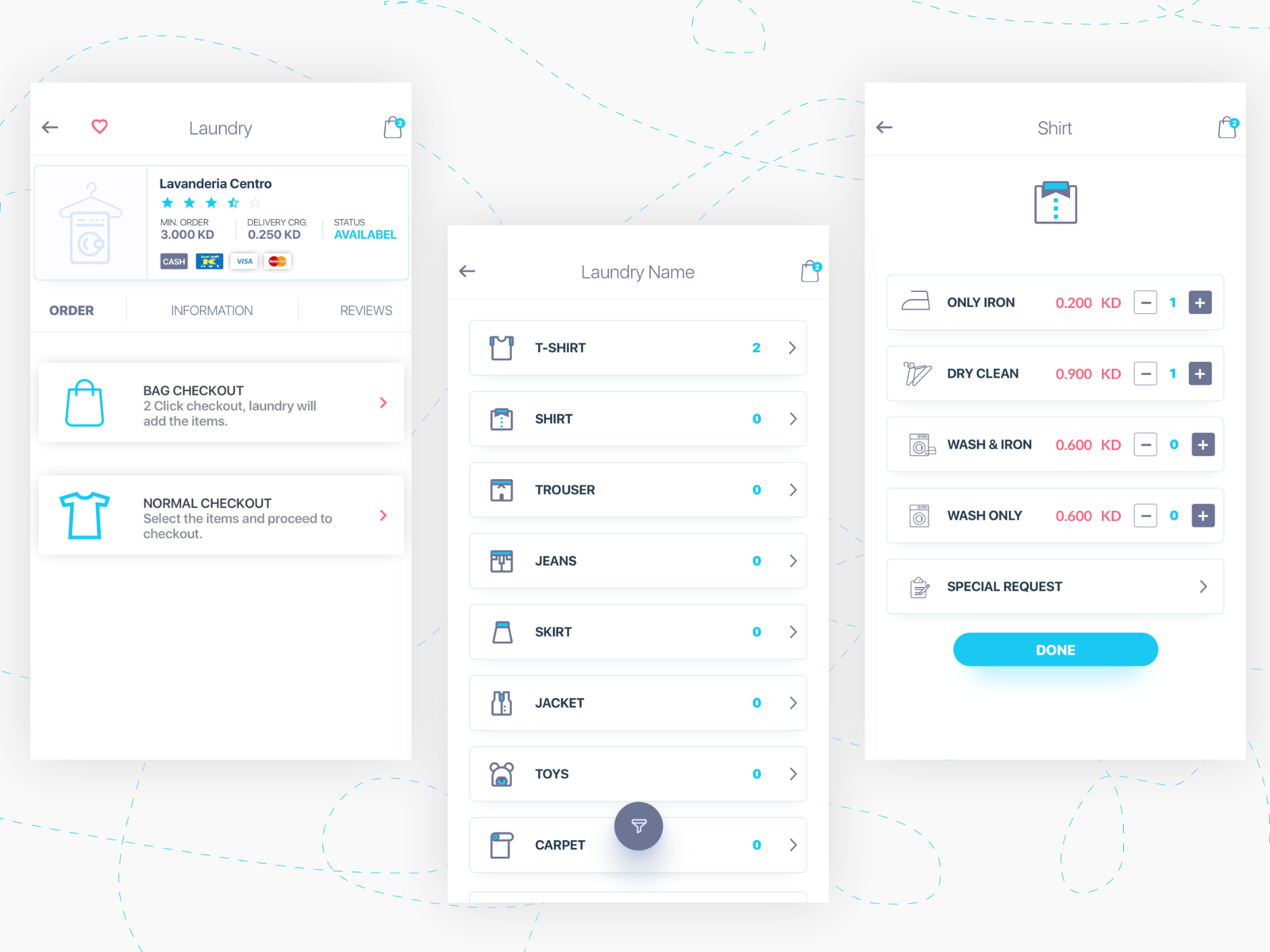 Laundry Order System by Aisha mujtaba on Dribbble