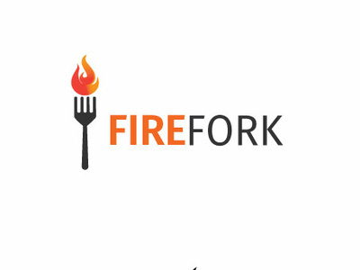 fire fork logo by Arnadi on Dribbble