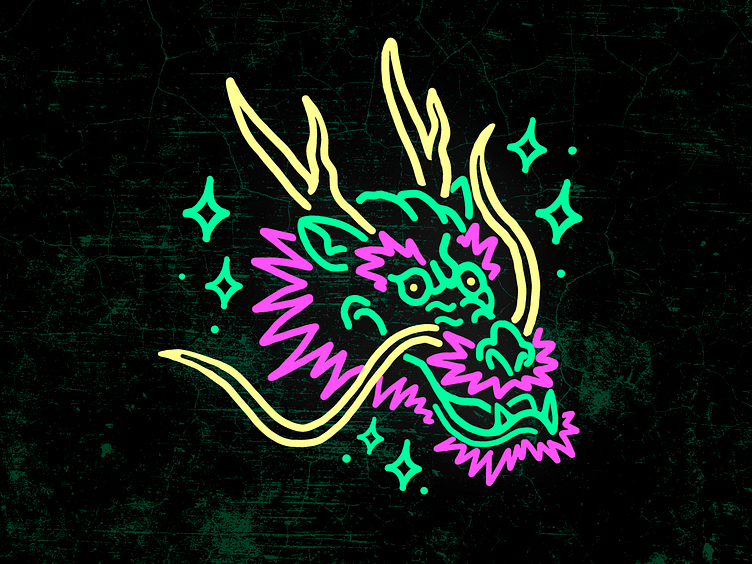 Neon Dragon by Tucca dsgn on Dribbble