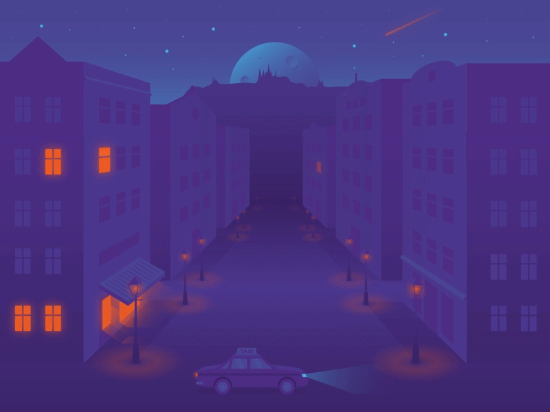 Animated city illustration by David Hladik Serfilippi on Dribbble