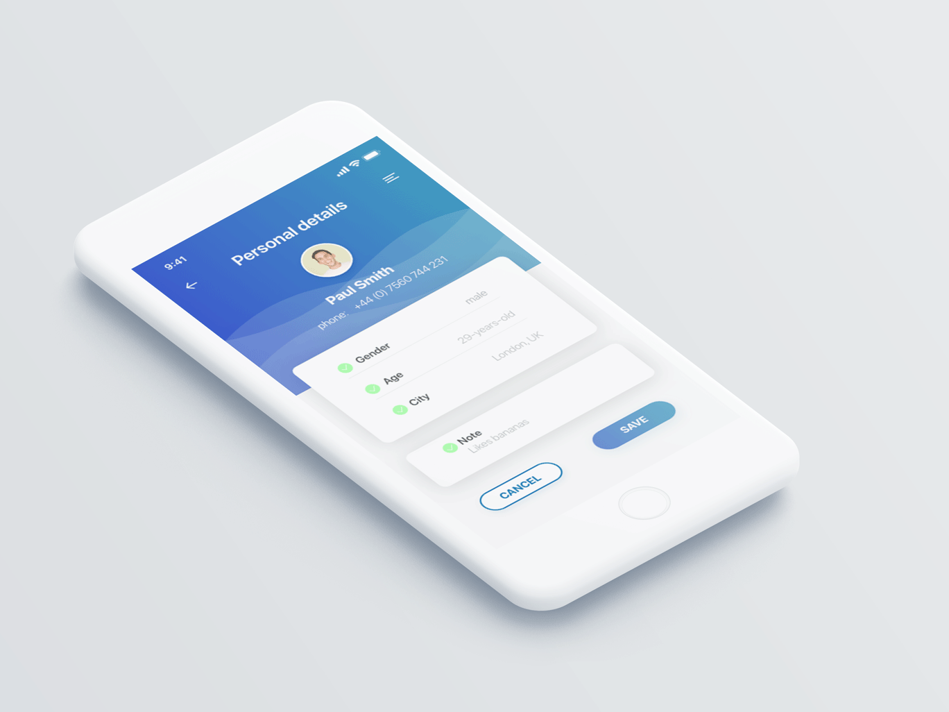 Personal detail page - UI design App by AlternativePixel on Dribbble