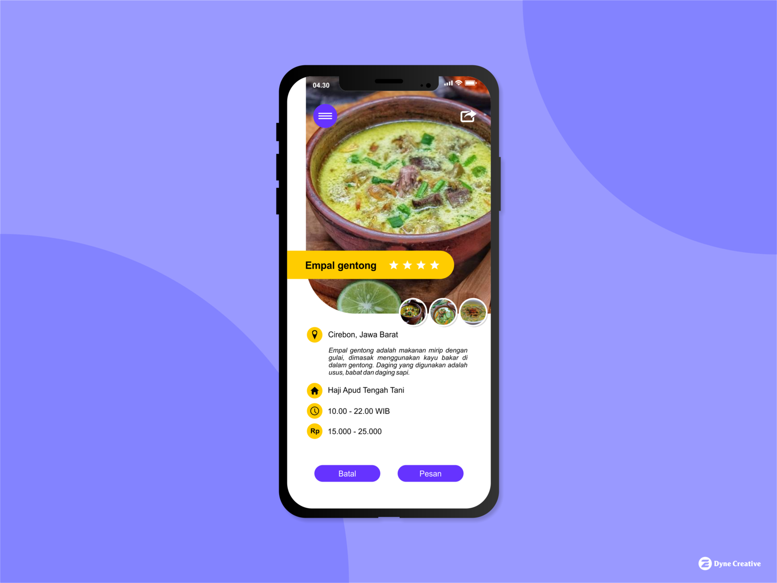 App screen design for traditional food from Indonesia by Akhmad ...
