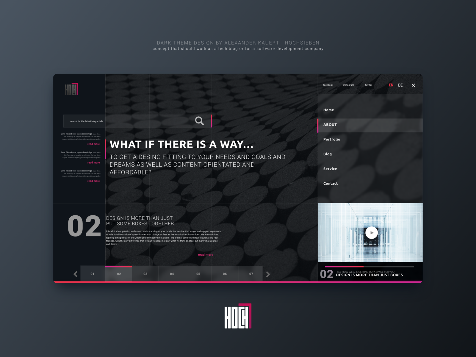 Dark UI Concept - Techblog or Software Development by Alexander Kauert ...