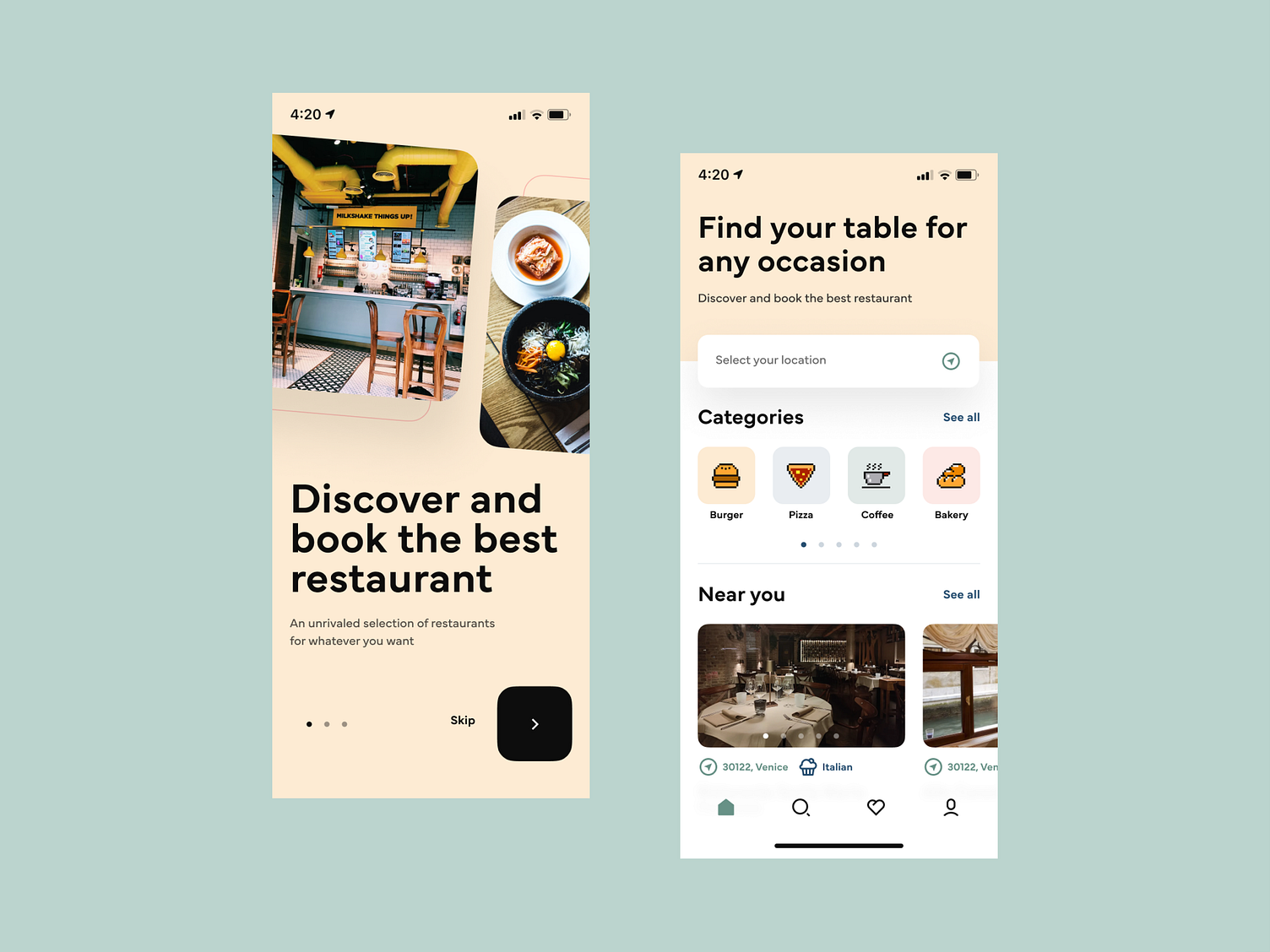 Resta App UI Explroation by Nicholas Ergemla for Steelmonk on Dribbble