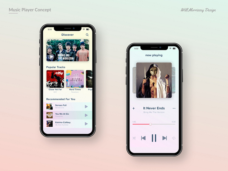 iOS Music App UI Concept by Will Morrissey on Dribbble