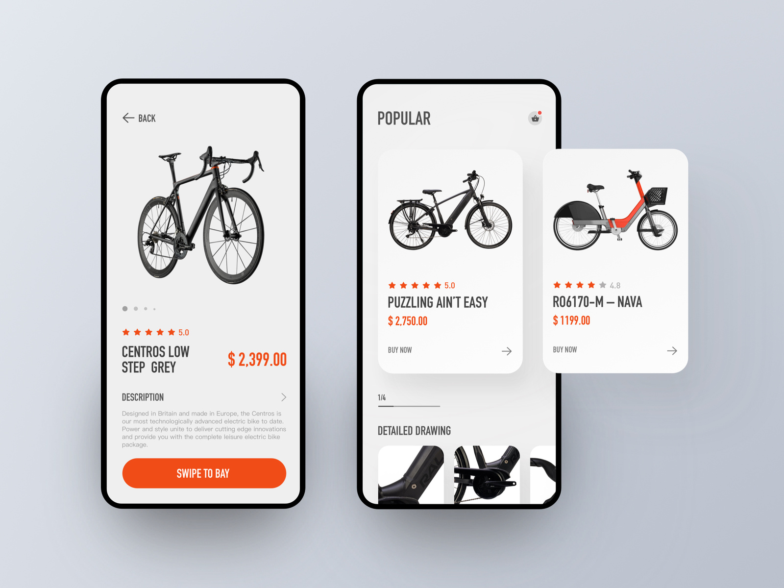 Bicycle interface by Miles W. on Dribbble