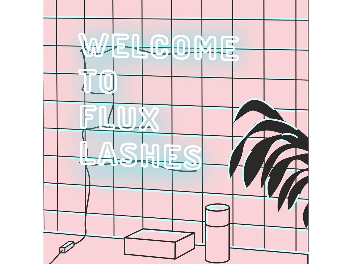 Flux eyelashes welcome poster by Hazel Song on Dribbble