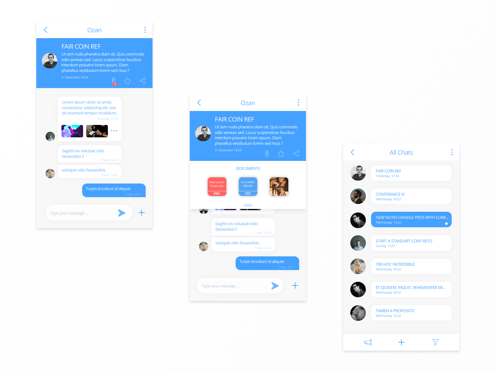 Chat App UI & UX by Ozan on Dribbble