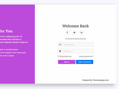 Stylish Full Screen Login Page Template by Smart Eye on Dribbble