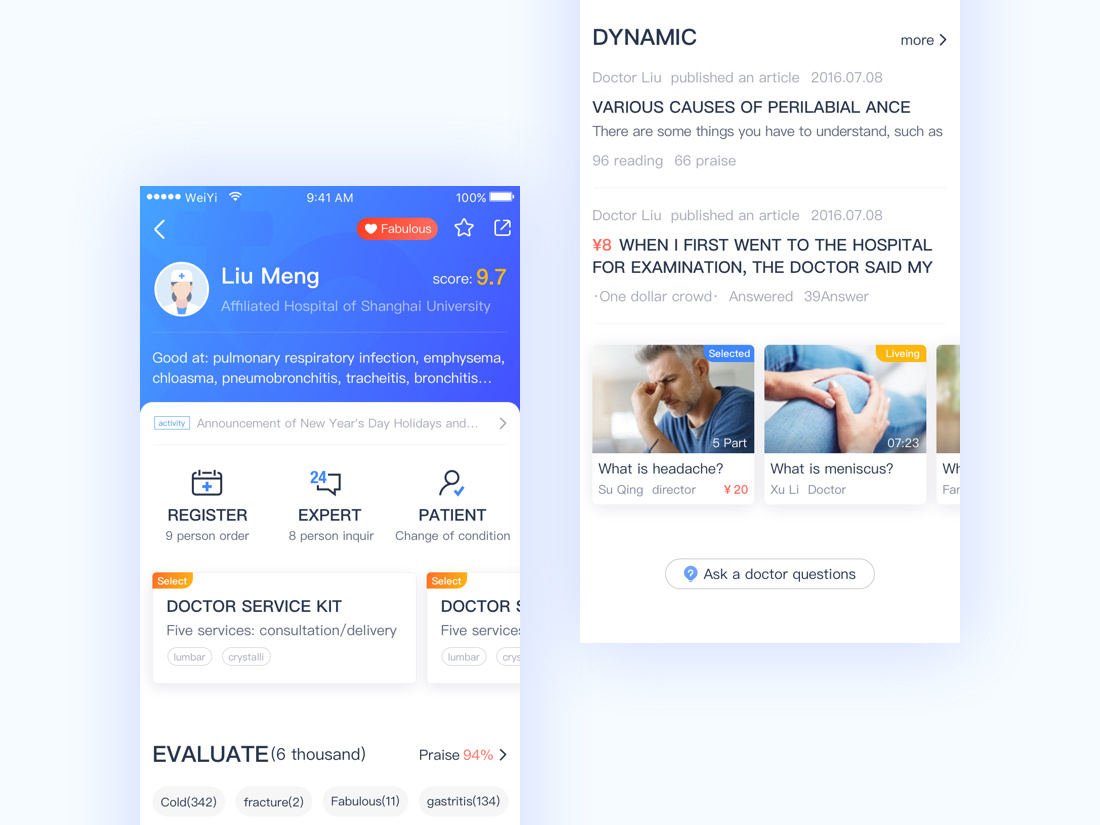 Doctor Homepage by xuege on Dribbble