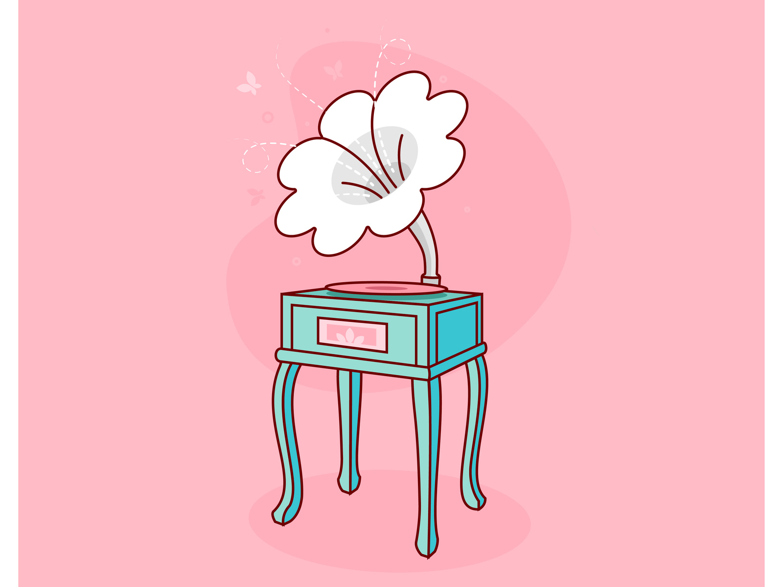 Gramophone + Flower by Kartik Pawankar on Dribbble