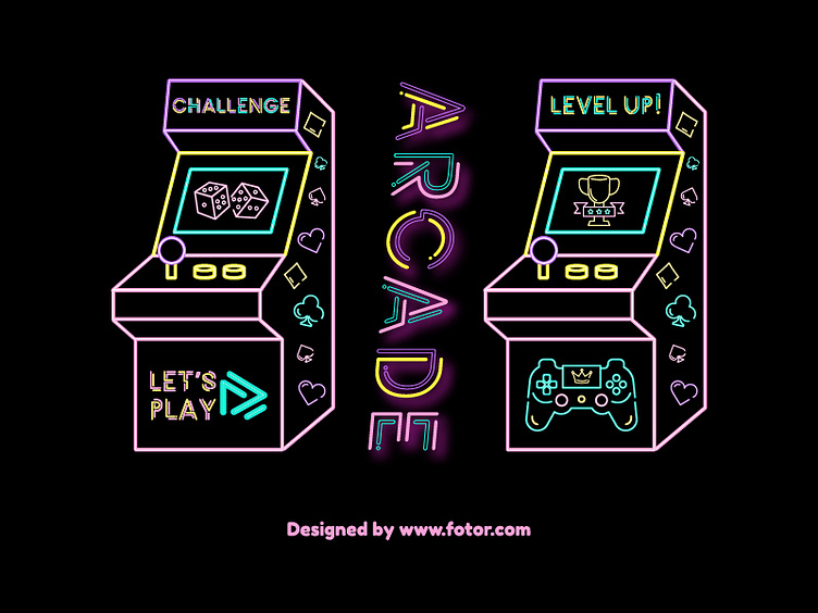 Neon Arcade Machine by Fotor on Dribbble