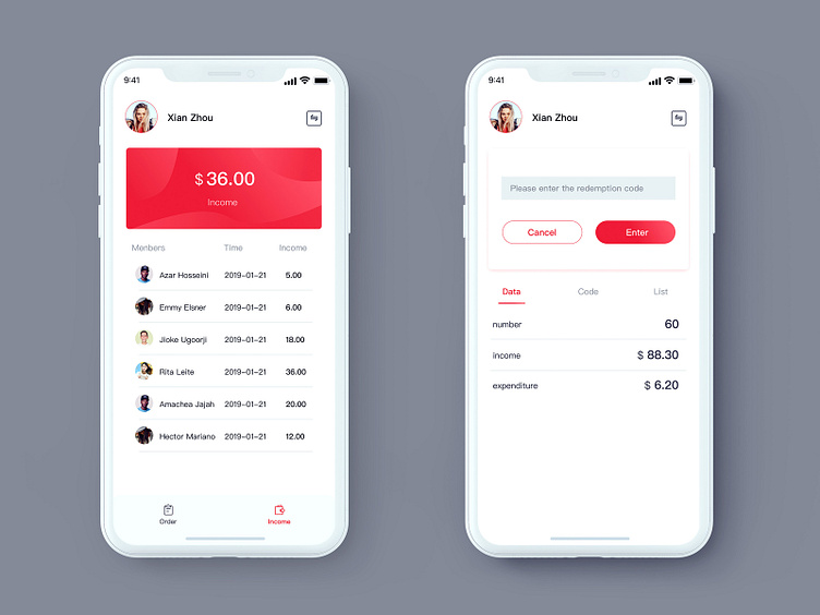 APP Red UI - Wallet Design by Xuehan.Song on Dribbble