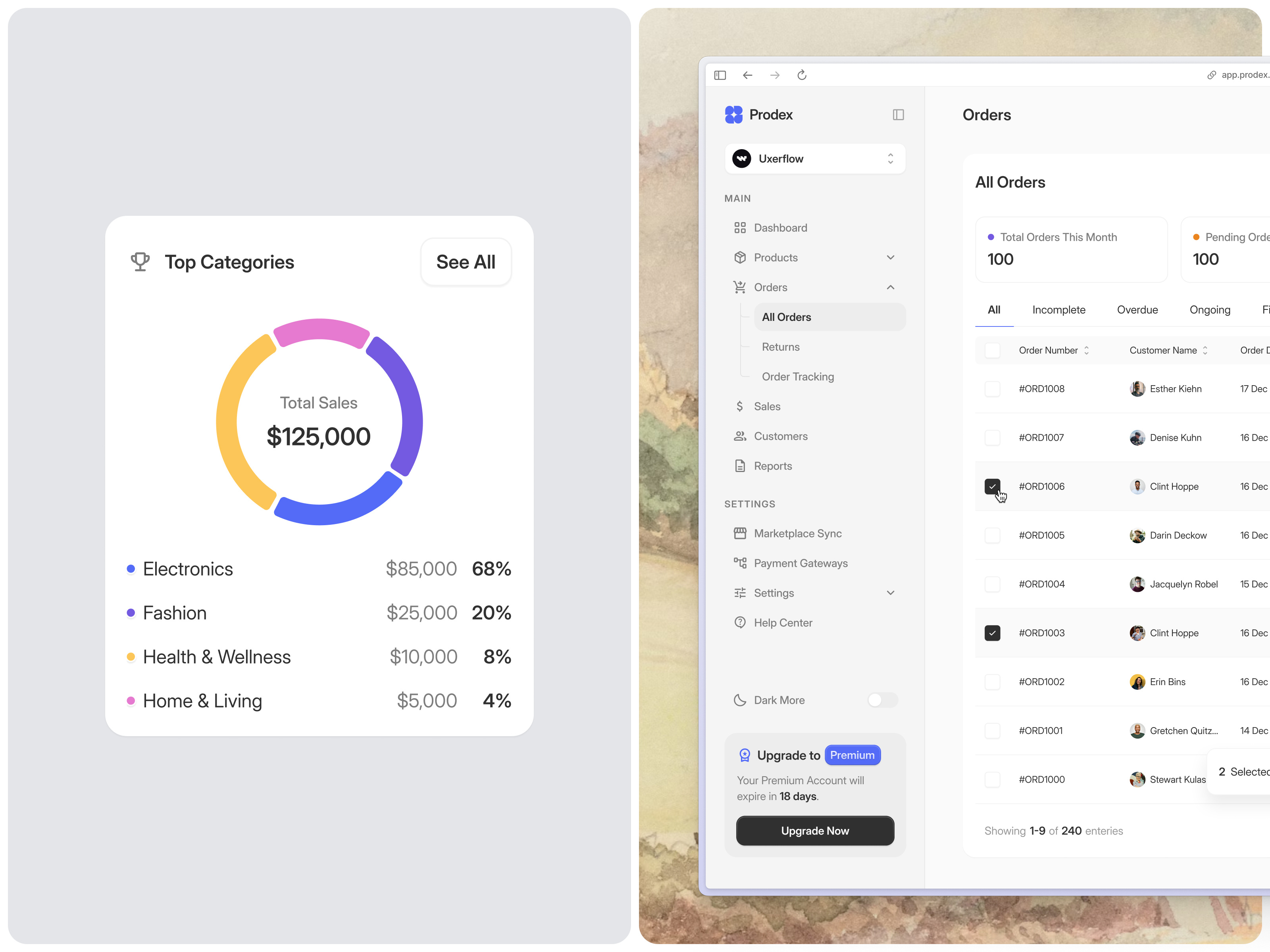 Prodex: Table Orders by Uxerflow UI/UX for Uxerflow on Dribbble