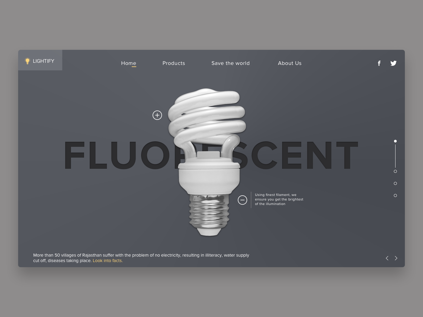 Fluorescent bulb website concept by Prithviraj Singh Hada on Dribbble