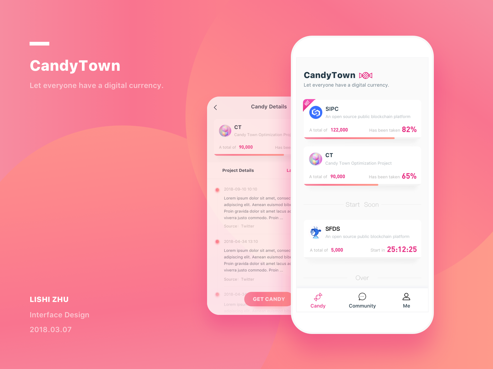 the Interface Design of CandyTown by ZHU LISHI on Dribbble