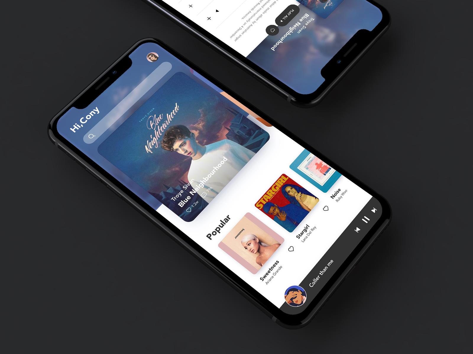 Music App Homepage UI Design by Xiaoge Wang on Dribbble