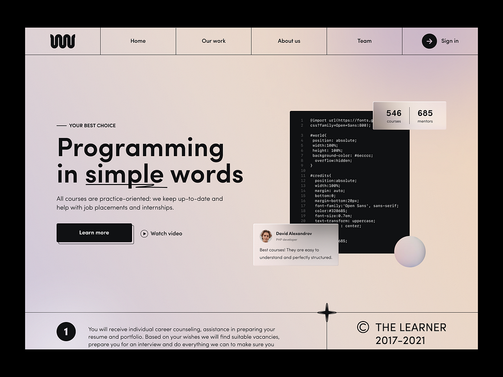 Online Programming Course Platform by Afterglow on Dribbble