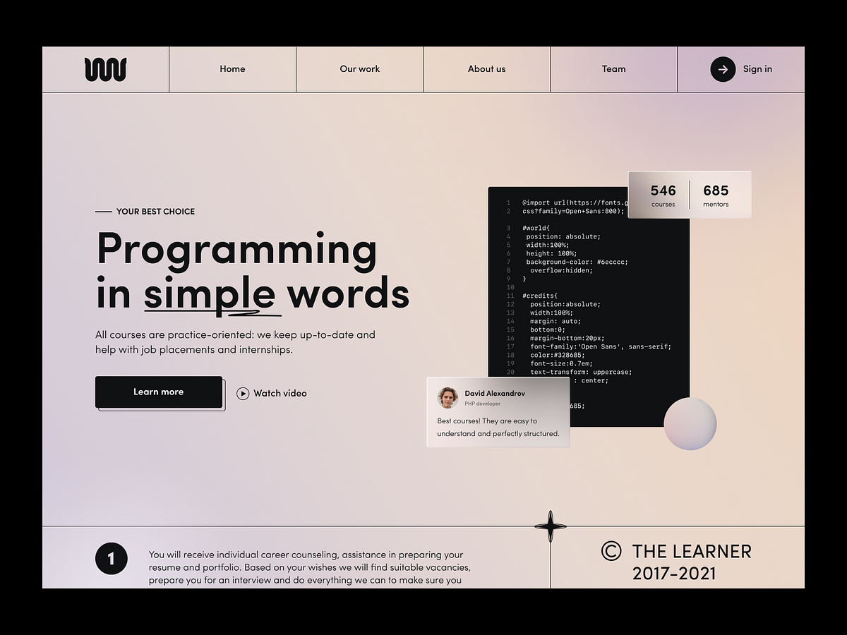Online Programming Course Platform by Afterglow on Dribbble