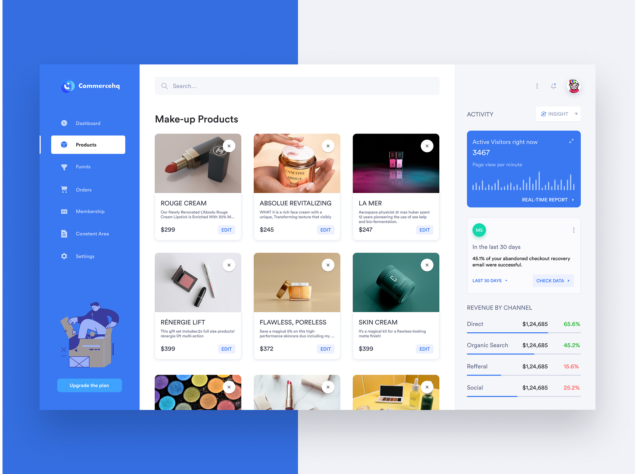 E-commerce Dashboard Product Overview Screen by Masudur Rahman on Dribbble