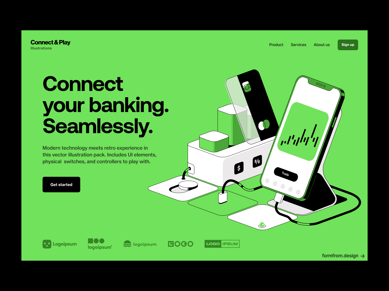 Connected Banking - Illustration by Dmitrii Kharchenko for FormFrom on ...
