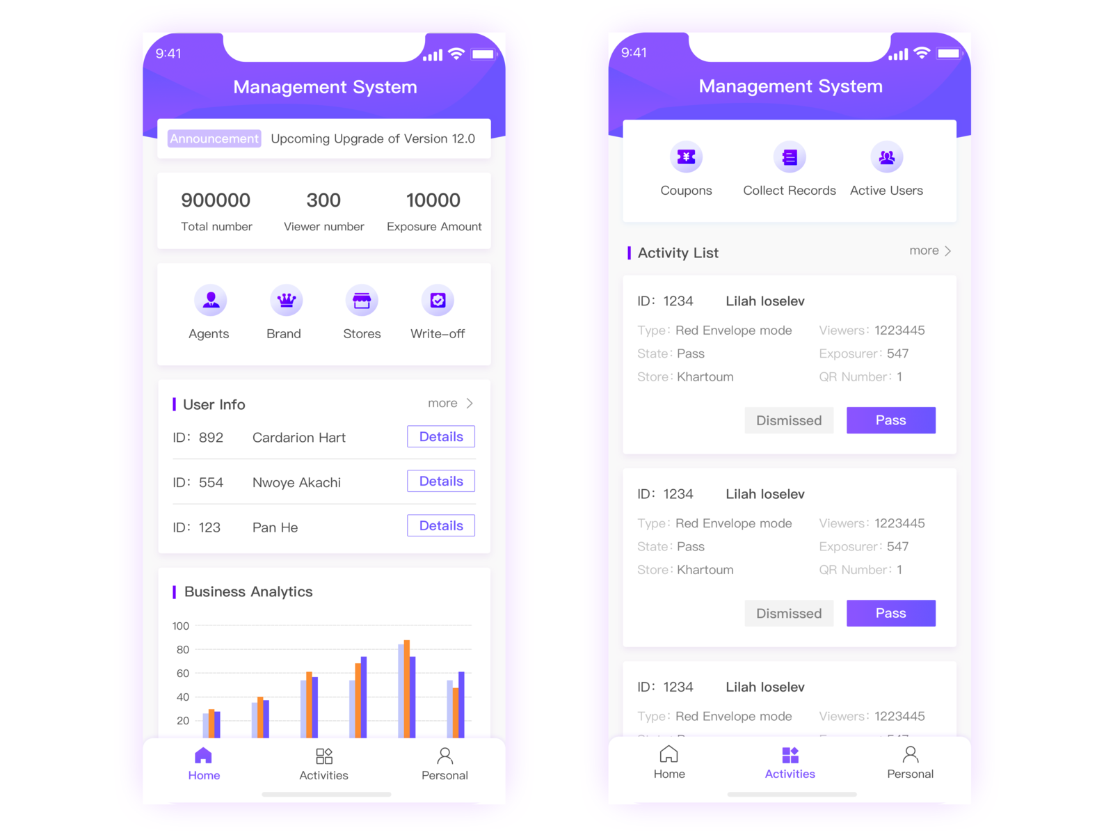 Mobile Management System Design by Xuehan.Song on Dribbble