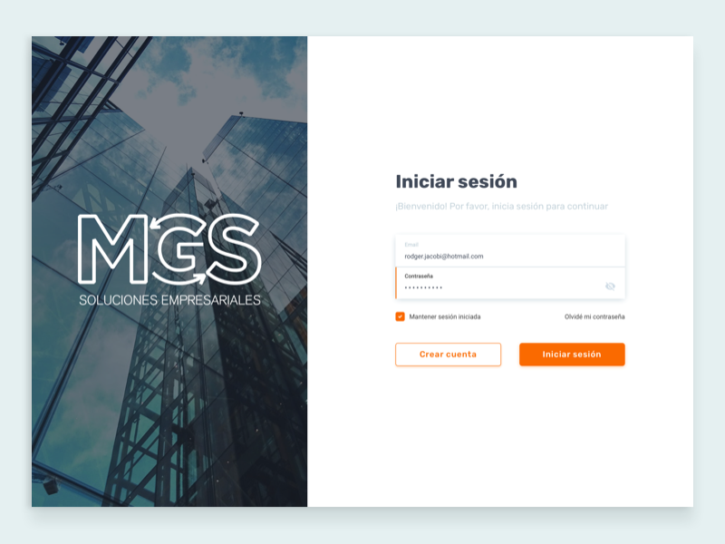 Web login by Olga Gtz on Dribbble