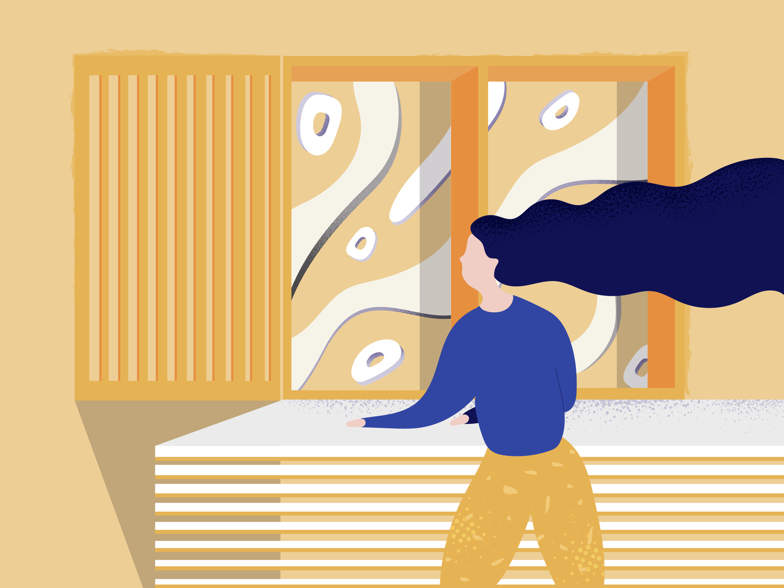 girl at window by Paulina Niewiadomska on Dribbble