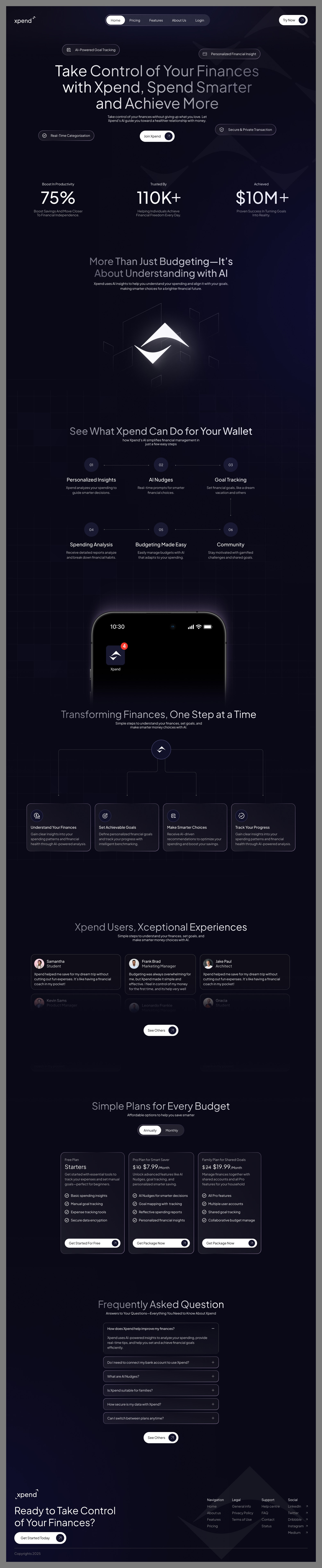Xpend - Startup Finance Technology Landing Page Website Design by LAIN ...