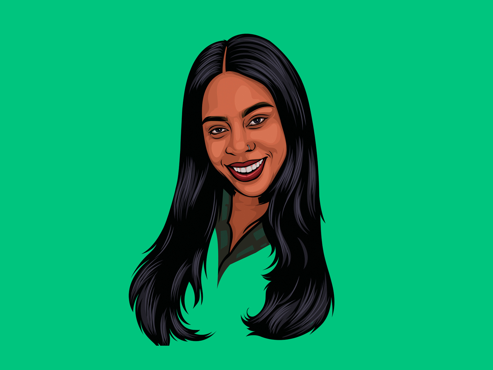 Color Vector Portrait - Lady by VectoArt on Dribbble