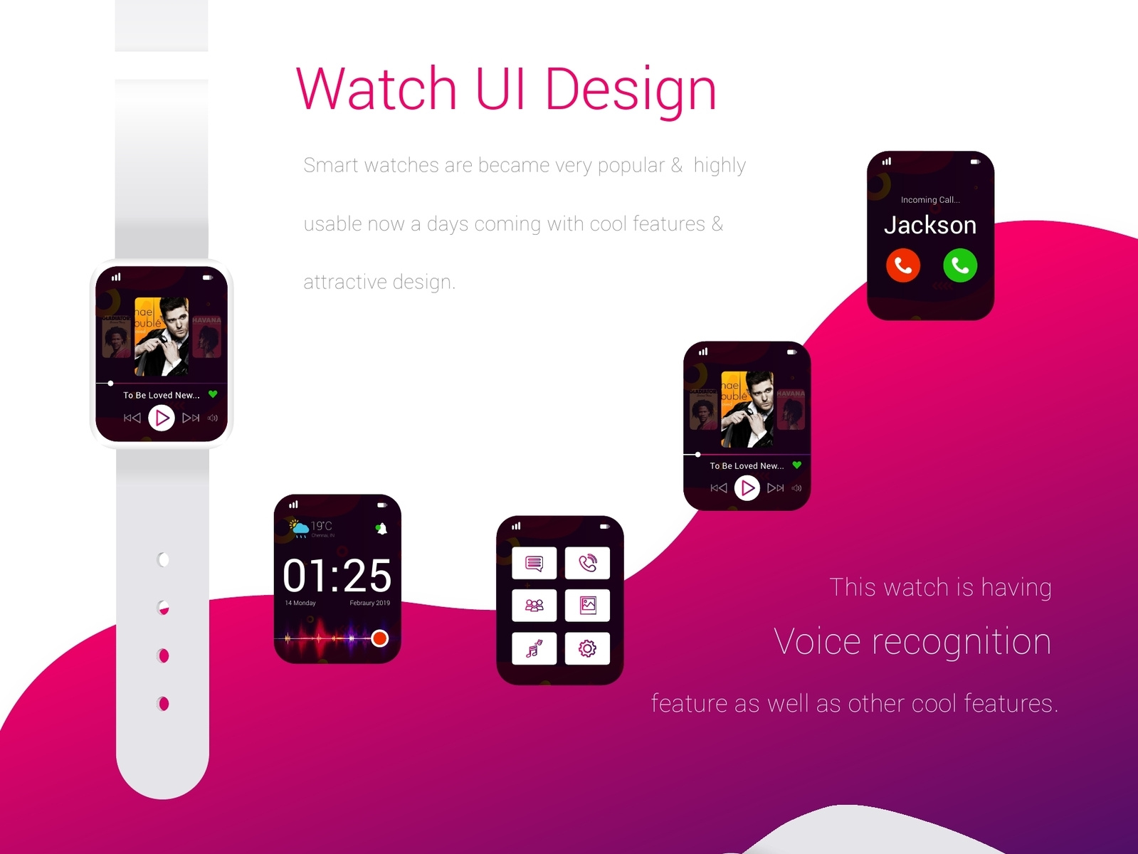 Smart Watch UI Design by Saravanan S on Dribbble