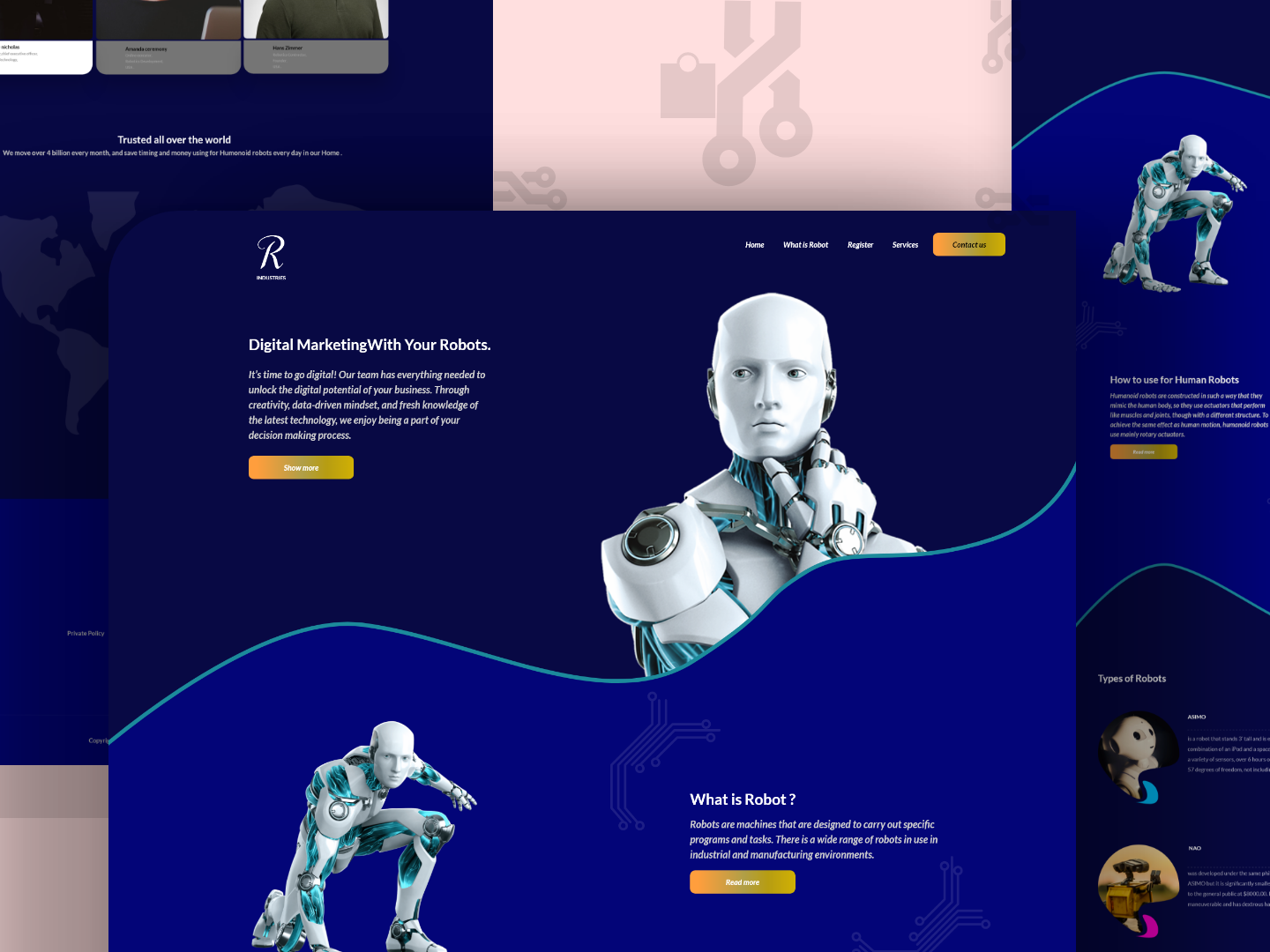 Types of Robots Product Design UI by Nanthakumar on Dribbble