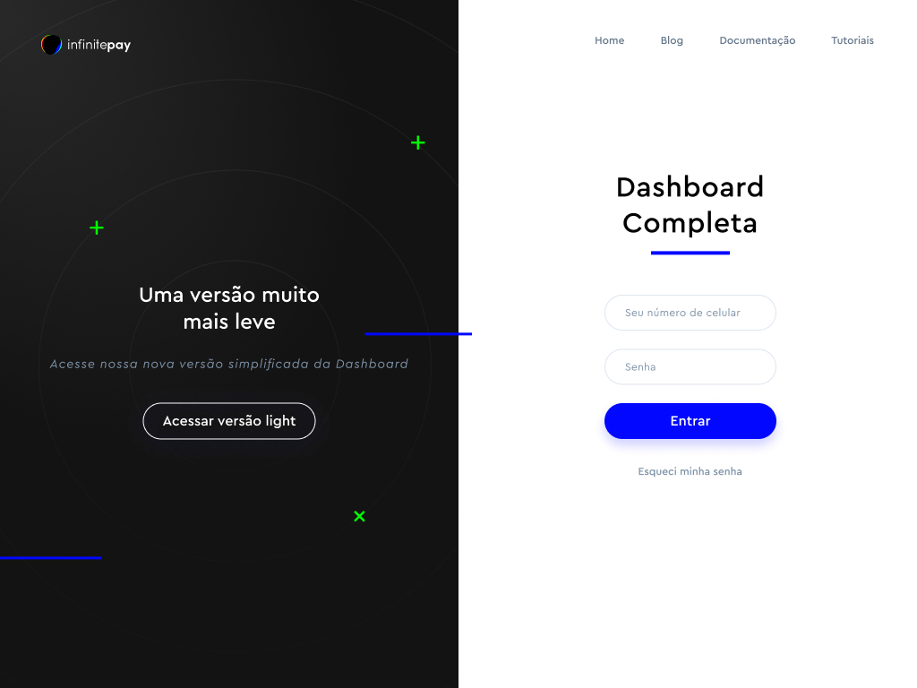 InfinitePay - Login Page interface by Kainã Oliveira on Dribbble