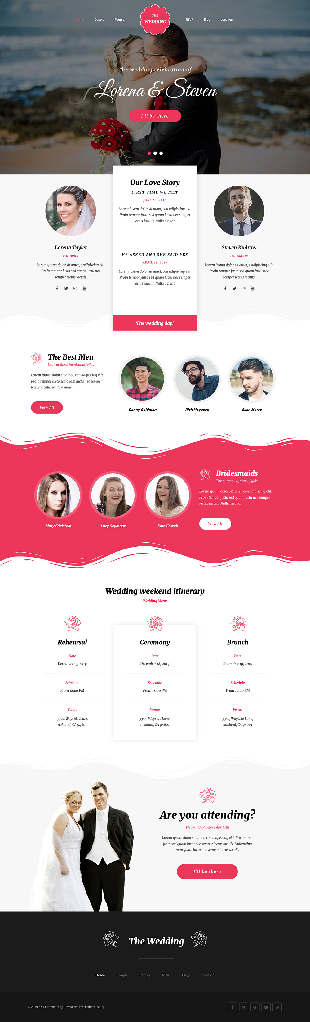Ele Wedding Lite - Free Wedding Planner WordPress Theme by SKT Themes ...