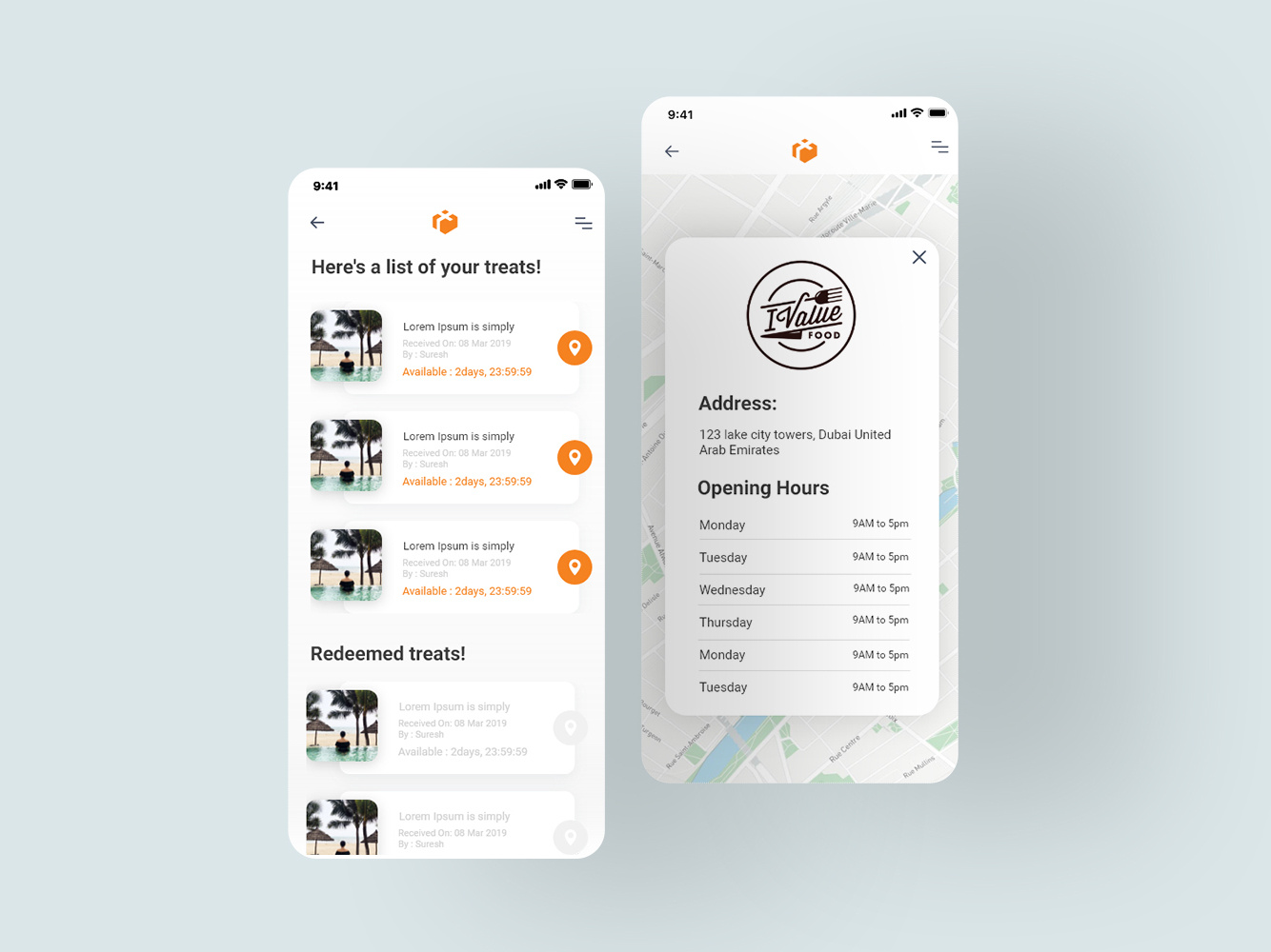 Treat App by Suresh V. on Dribbble