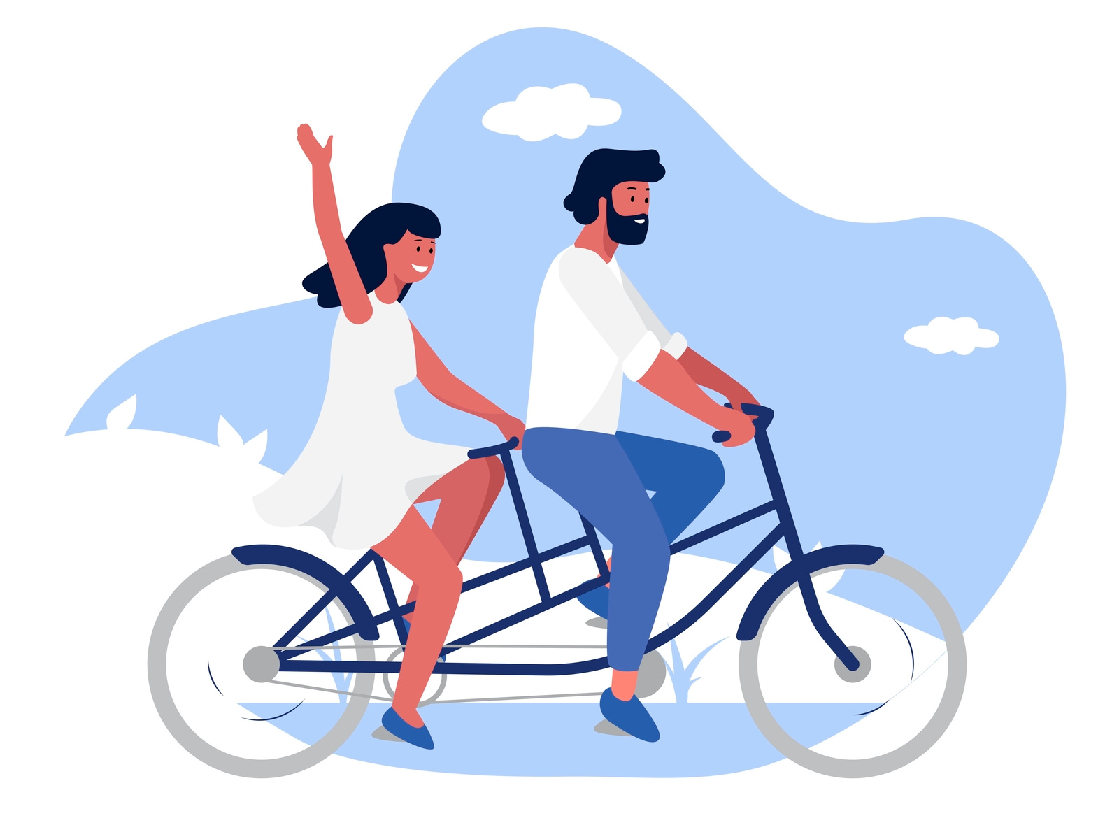 Couple riding vector bike vector illustration by Anna Minkina on Dribbble