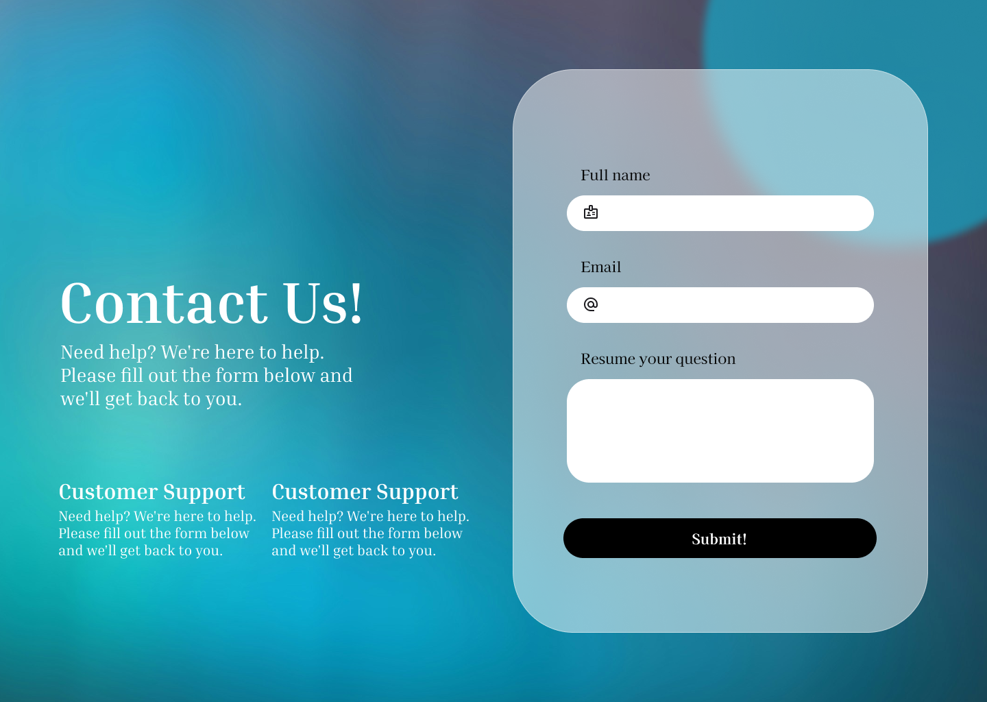 Contact form - Design by Ariel Oliveira on Dribbble