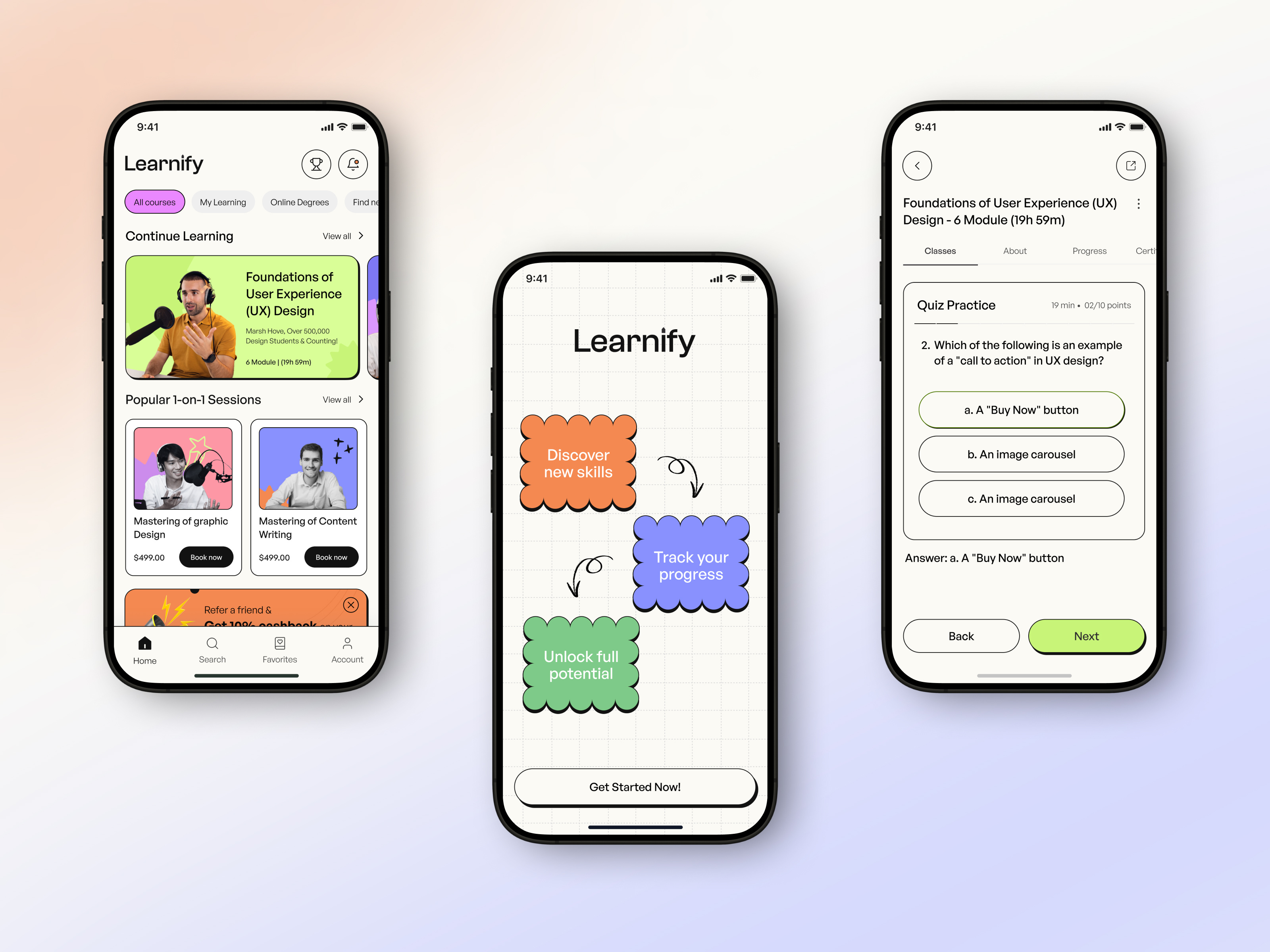 E-Learning Mobile App Design | Learnify by FocoTik UI/UX Agency on Dribbble
