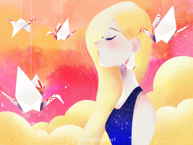 Peaceful papercranes by Sandy Geist on Dribbble