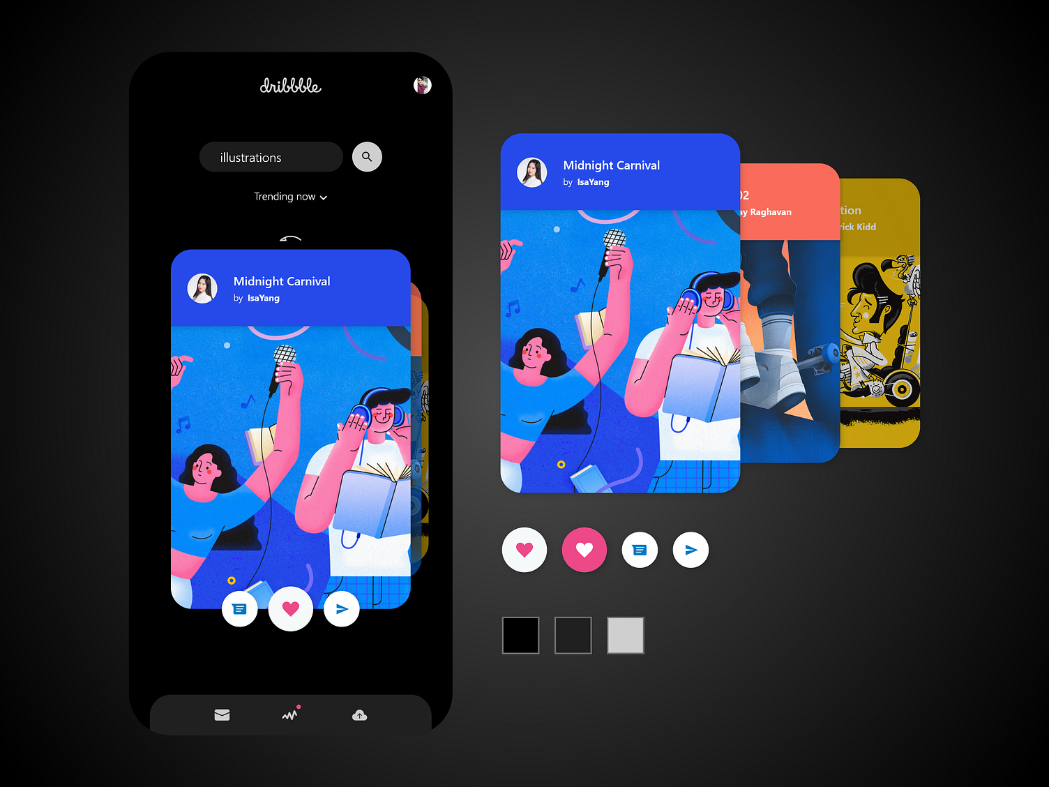 Dribbble App - Redesign Concept - Final by Druhin Tarafder on Dribbble