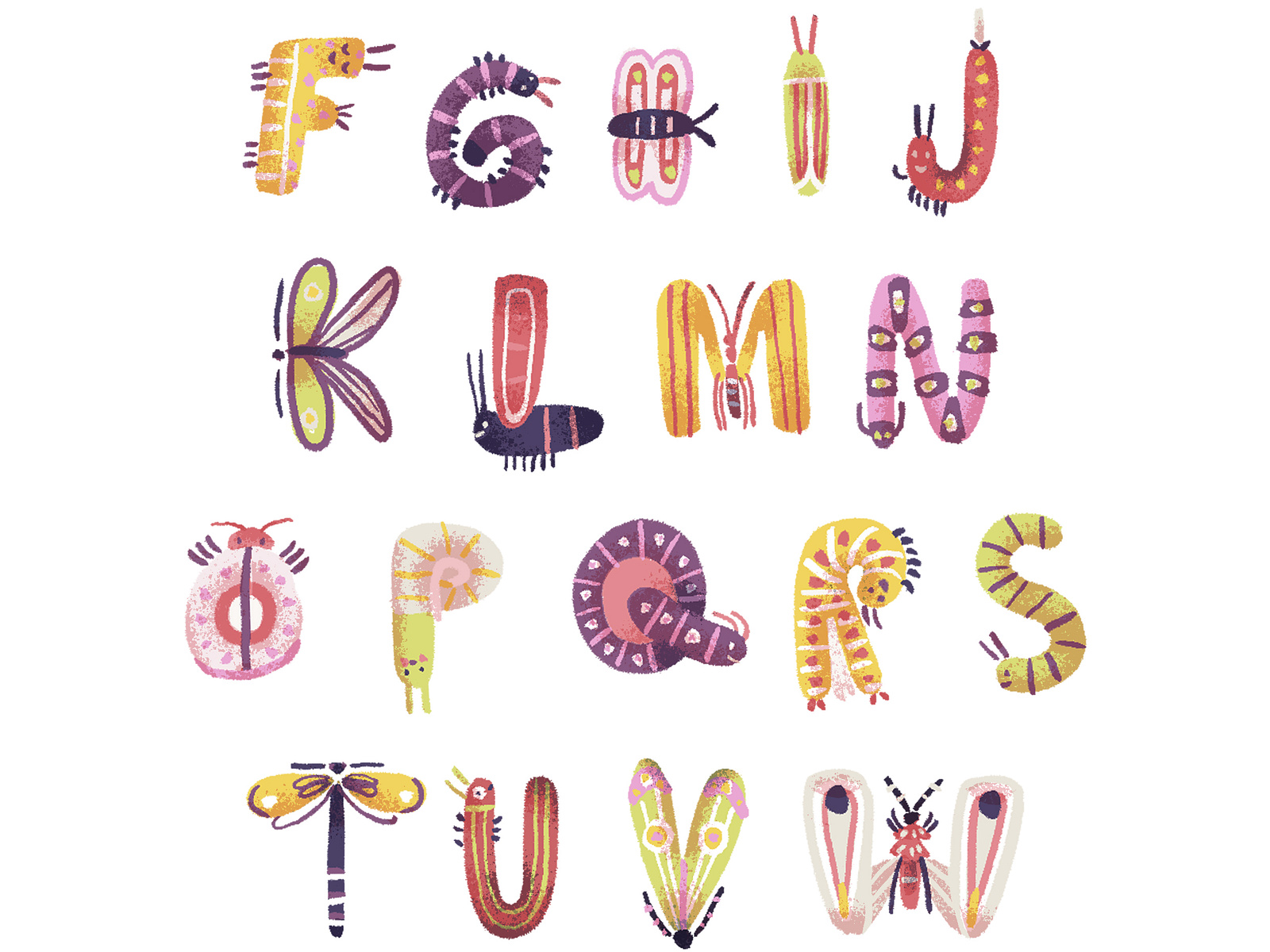 Alphabugs O-Z by Rhi Sanderson on Dribbble