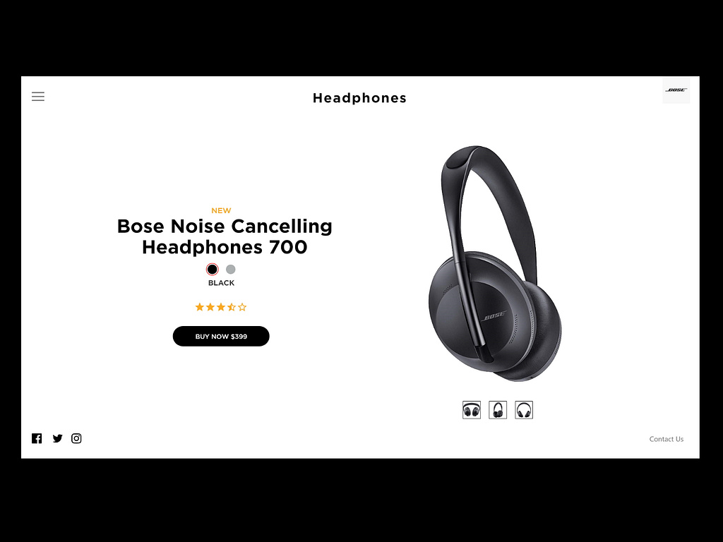 Bose 'Buy Now' Page by Andy on Dribbble