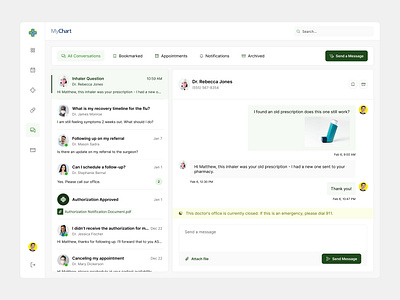 MyChart Message Center Concept by Matthew Bibicoff for Heyo on Dribbble
