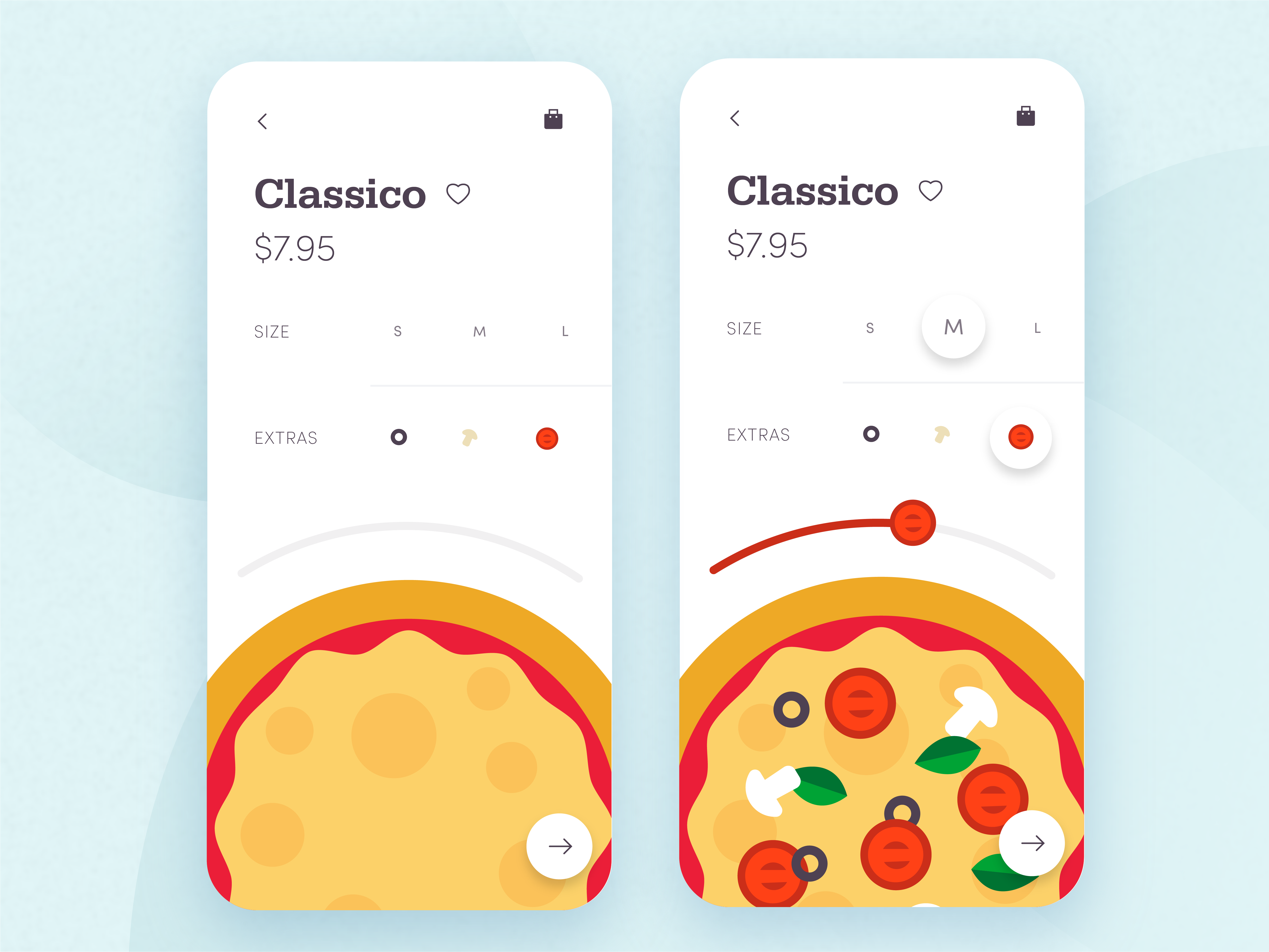 Pizza Ordering App by Andrea Eppy on Dribbble