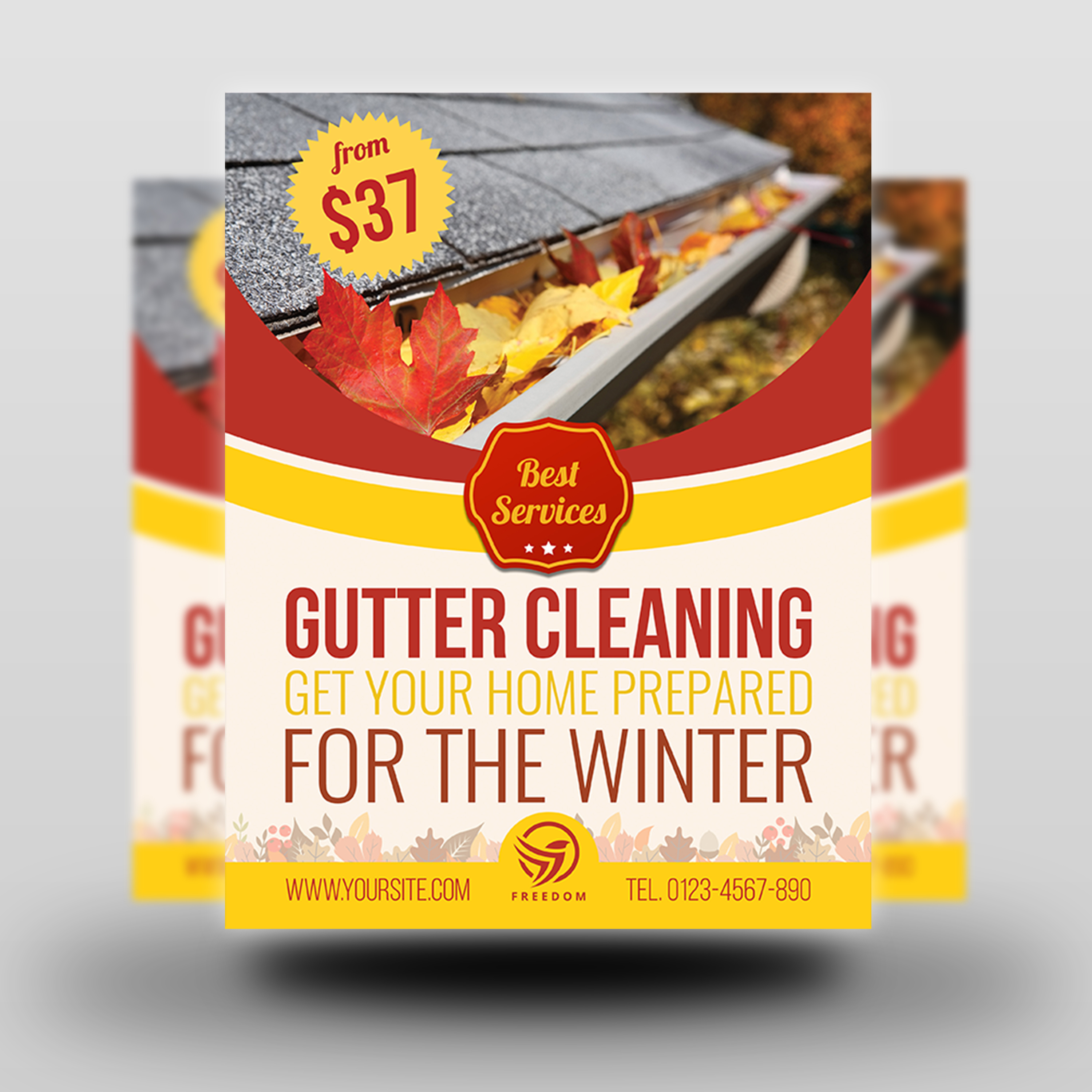 Gutter Cleaning Services Flyer Template by OWPictures on Dribbble