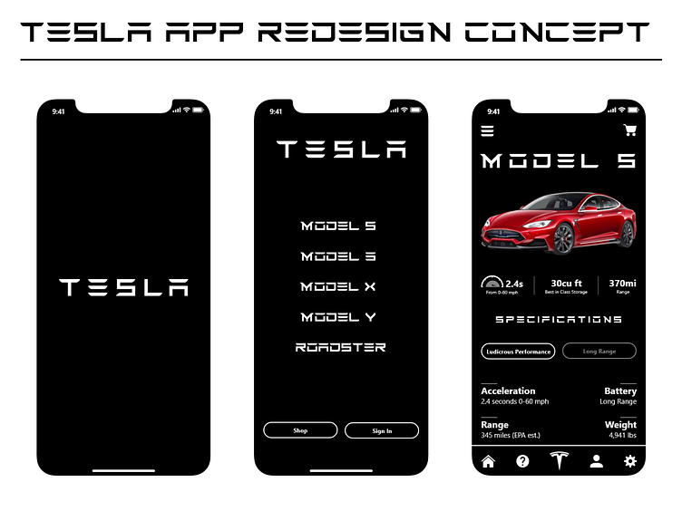Tesla app redesign concept by Maninder Kaur on Dribbble