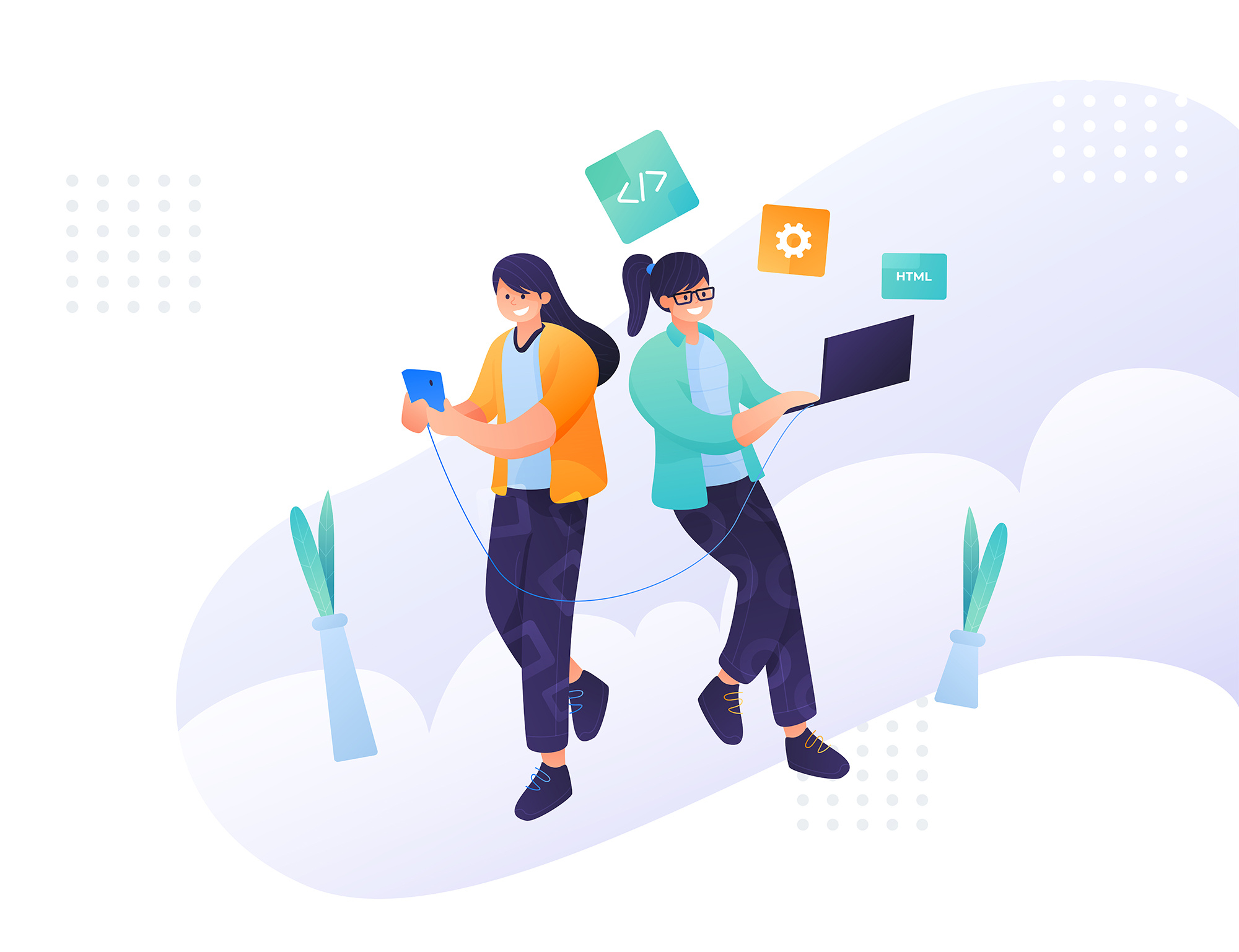 Unique Programming Illustration by Greative Studio on Dribbble