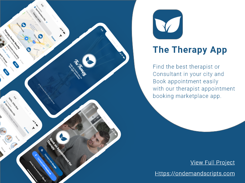 Therapy App - Therapy appointment booking app by gaurav nagani on Dribbble