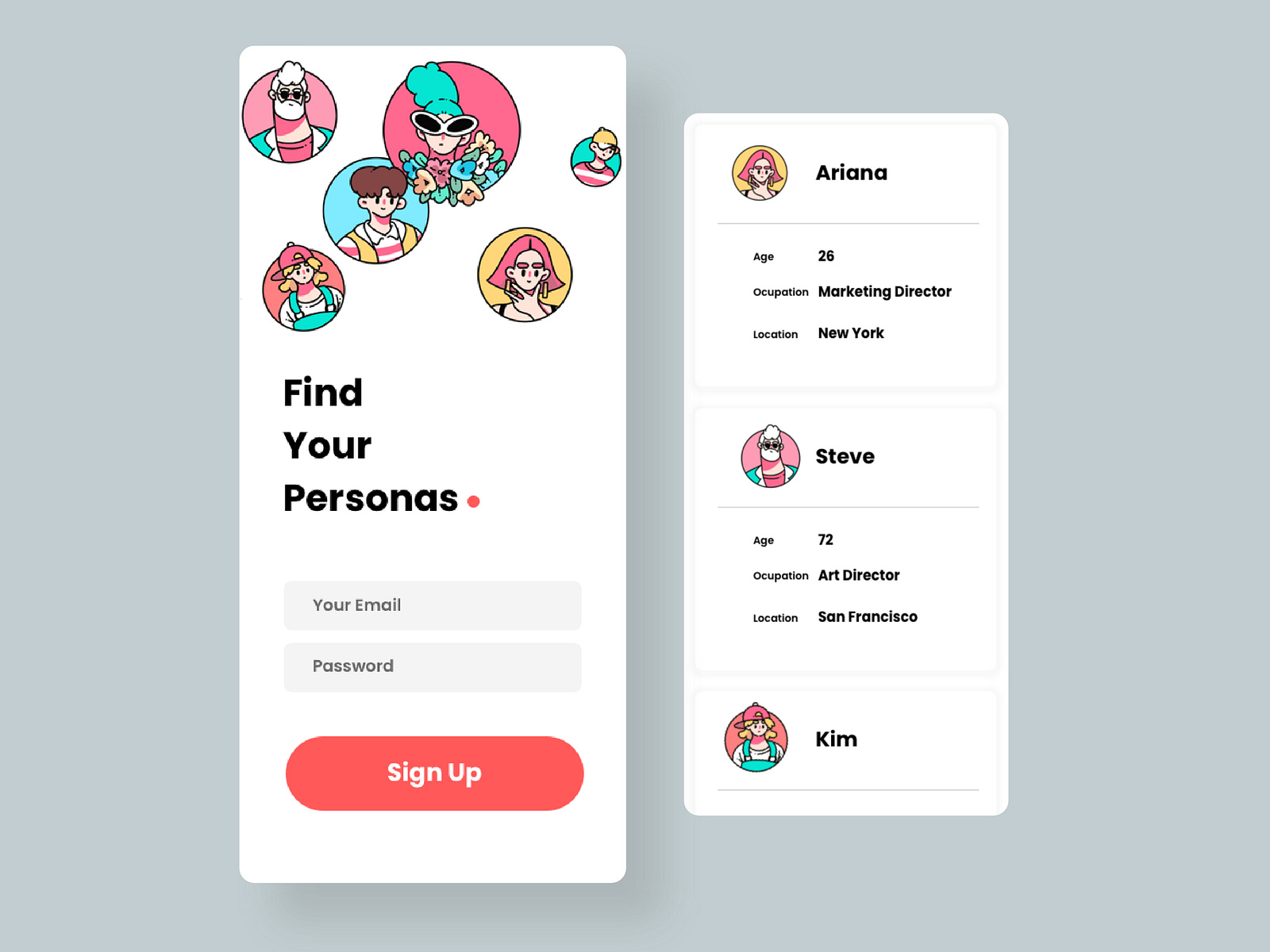 Persona Cards by Taka on Dribbble